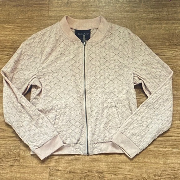 Halogen | Jackets & Coats | Halogen Light Pink Lace Bomber Jacket ...